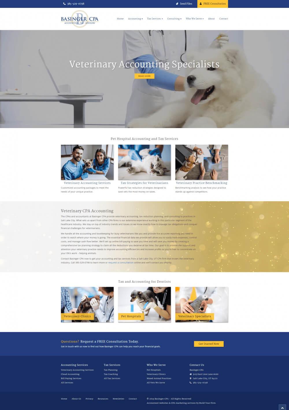 Veterinary Accounting - Pet Hospital Website Design