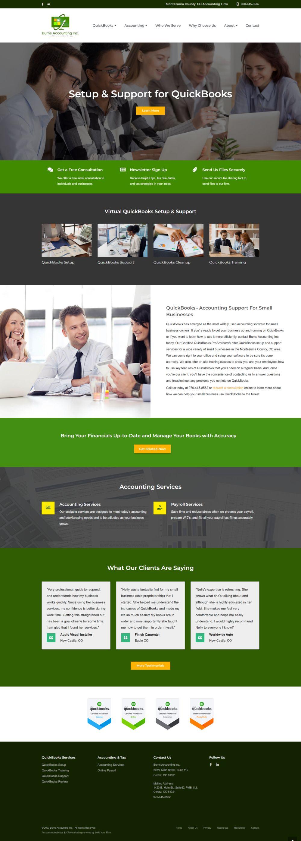 QuickBooks Accounting Web Design Builder