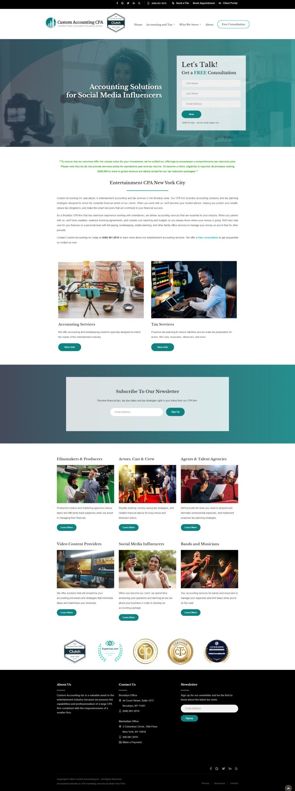 CPA Websites for Digital Agency - Influencers - Graphic Design