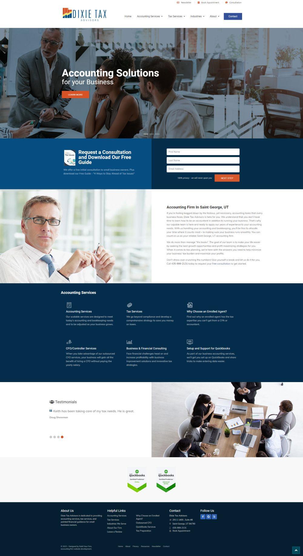 Tax Accounting Website Design Builder | Tax Professionals