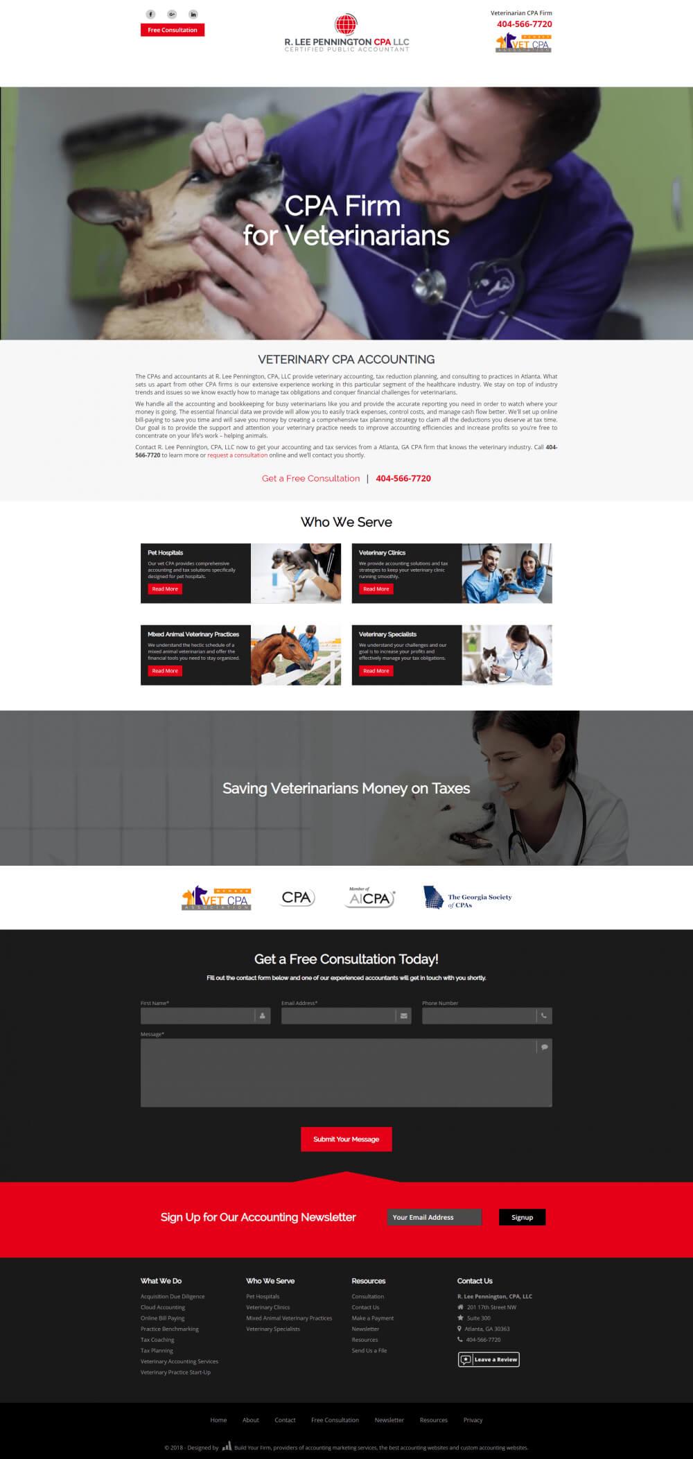 Veterinary Accounting - Pet Hospital Website Design